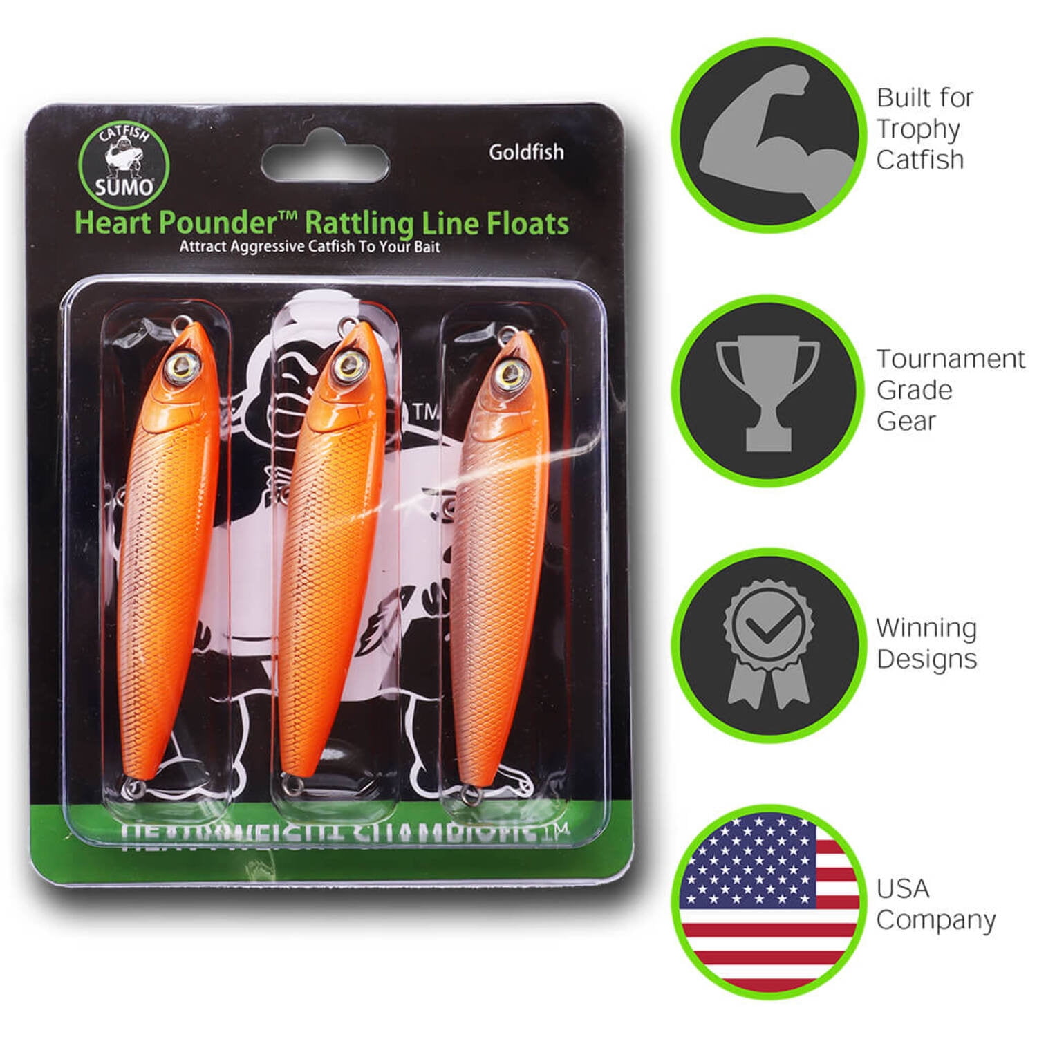 Heart Pounder Catfish Rattle Float for Catfishing Rigs (5 Inches ...