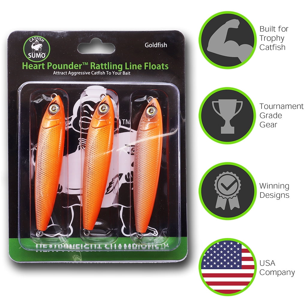 Heart Pounder Catfish Rattle Float for Catfishing Rigs (5 Inches ...