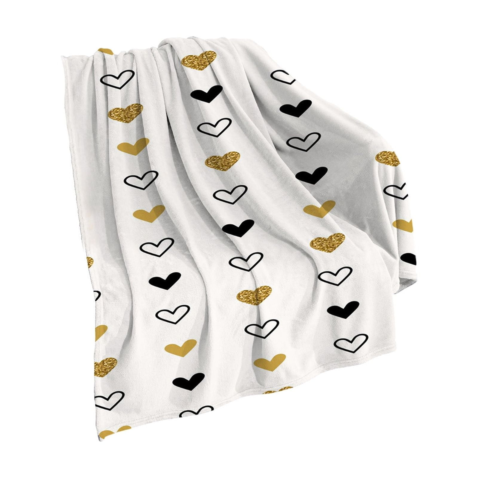Heart Print Flannel Blanket, Ultra Soft and Cozy Home Throw Blanket ...