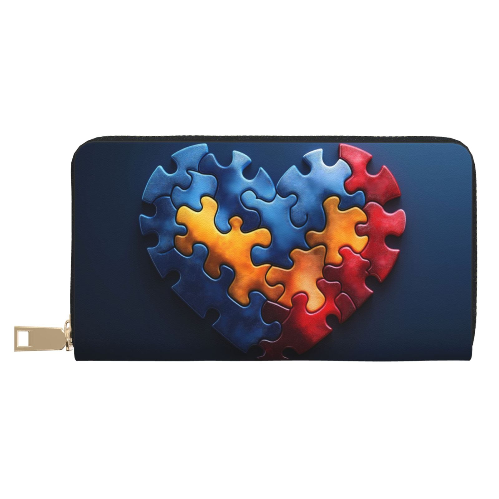 Heart Puzzle Pieces Wallet Women, Leather Bifold Multi Card Wallet ...