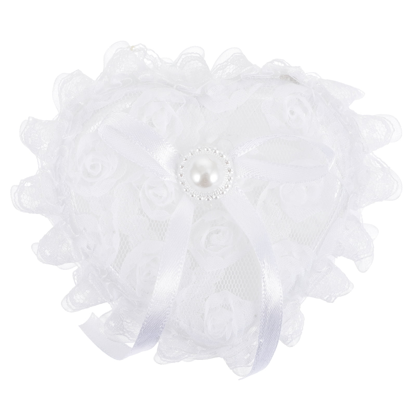 Heart Ring Bearer Cushion Wedding Ring Pillow Pearl Heart Ring Pillow ...