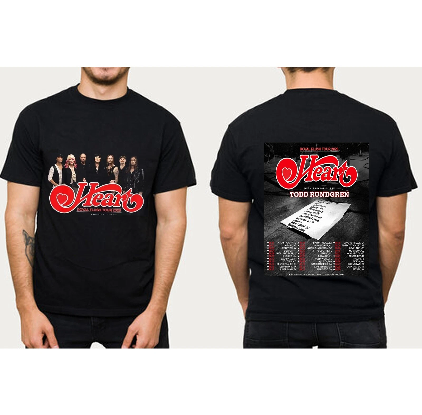 Heart Royal Flush Tour 2025 Tour t shirt All Size S-3XL - Walmart.com