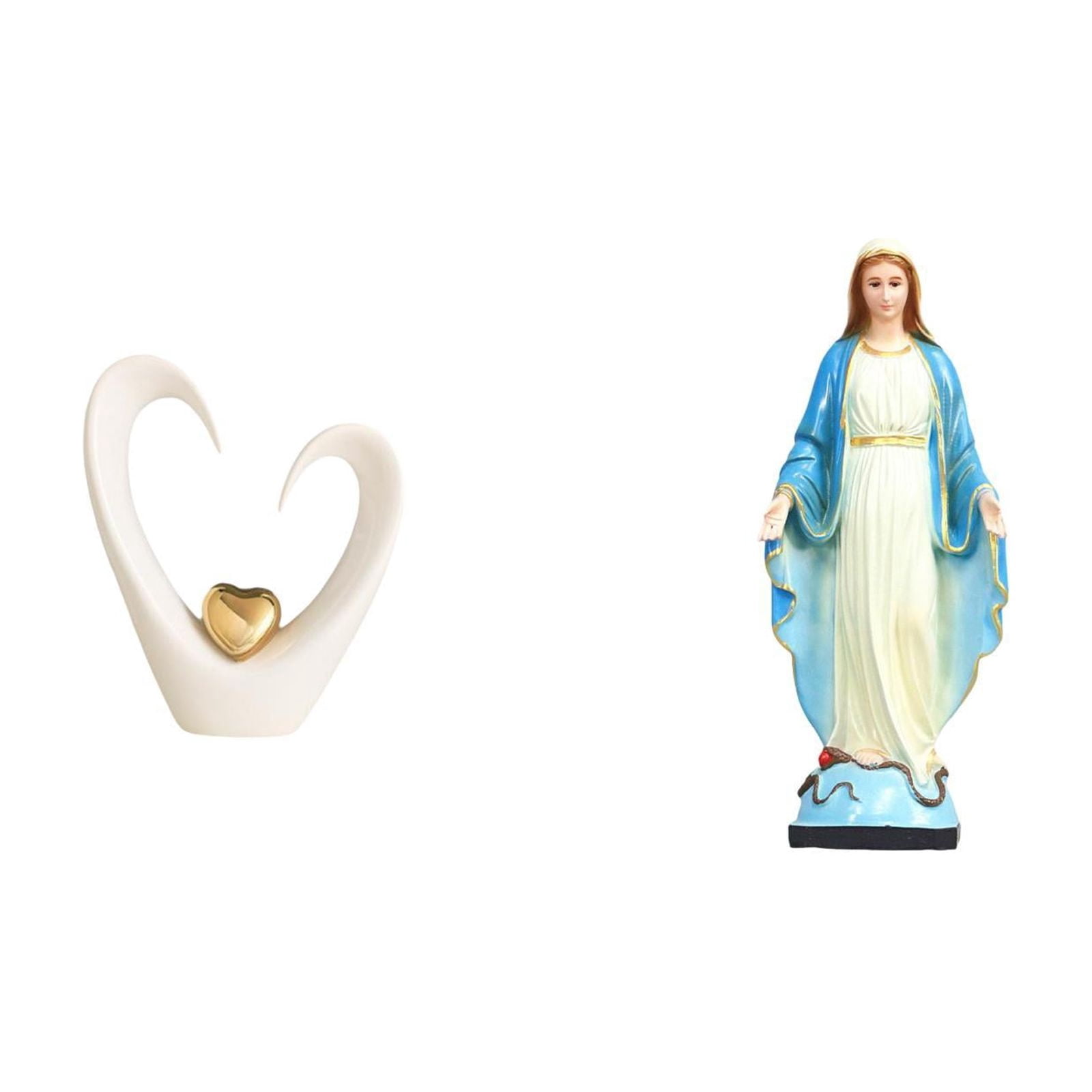 Heart Sculpture Blessed Lady Catholic Statue Modern Ceramic Material ...