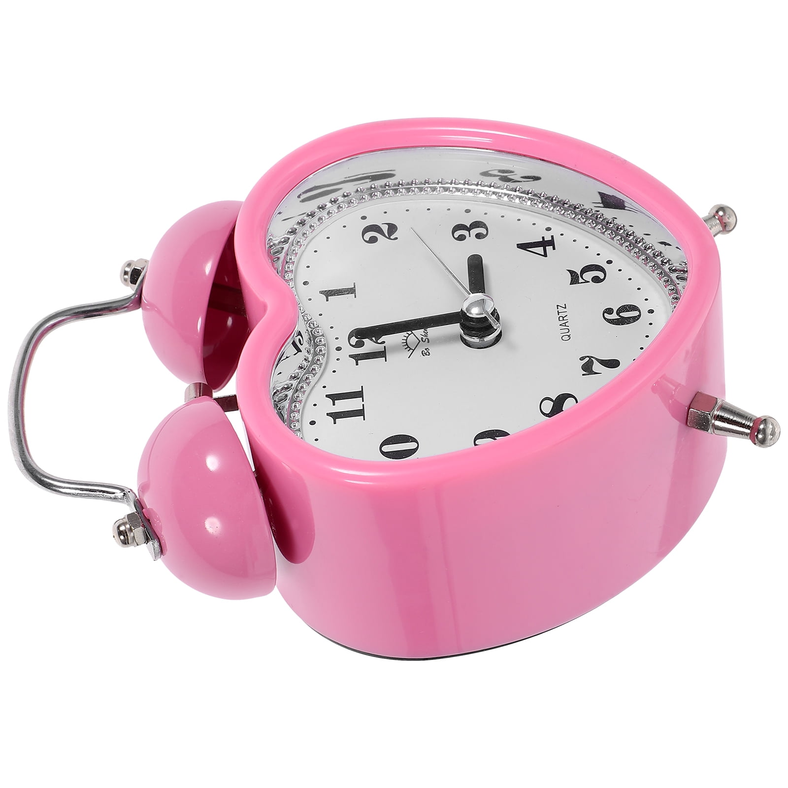 Hemobllo Battery Operated Heart Shape Alarm Clock Super Loud Twin Bell ...