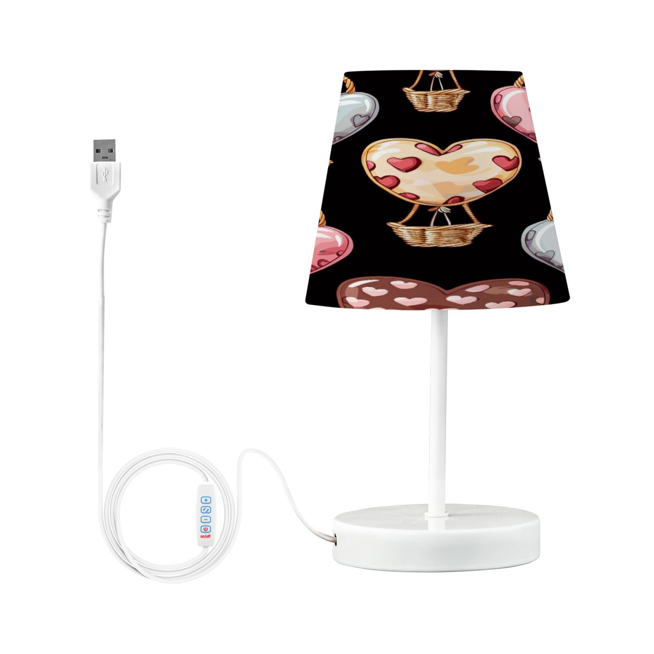 Heart Shape Balloon Desk Lamp LED Table Nightstand Lamps with 3 Color ...