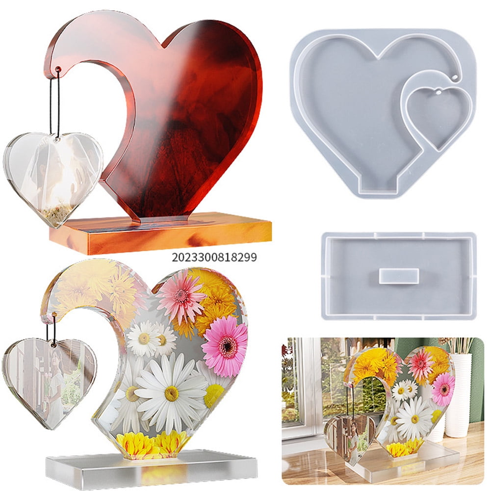 Heart Shape Base Silicone Molds Hanging Photo Frame Mold Home Decor ...