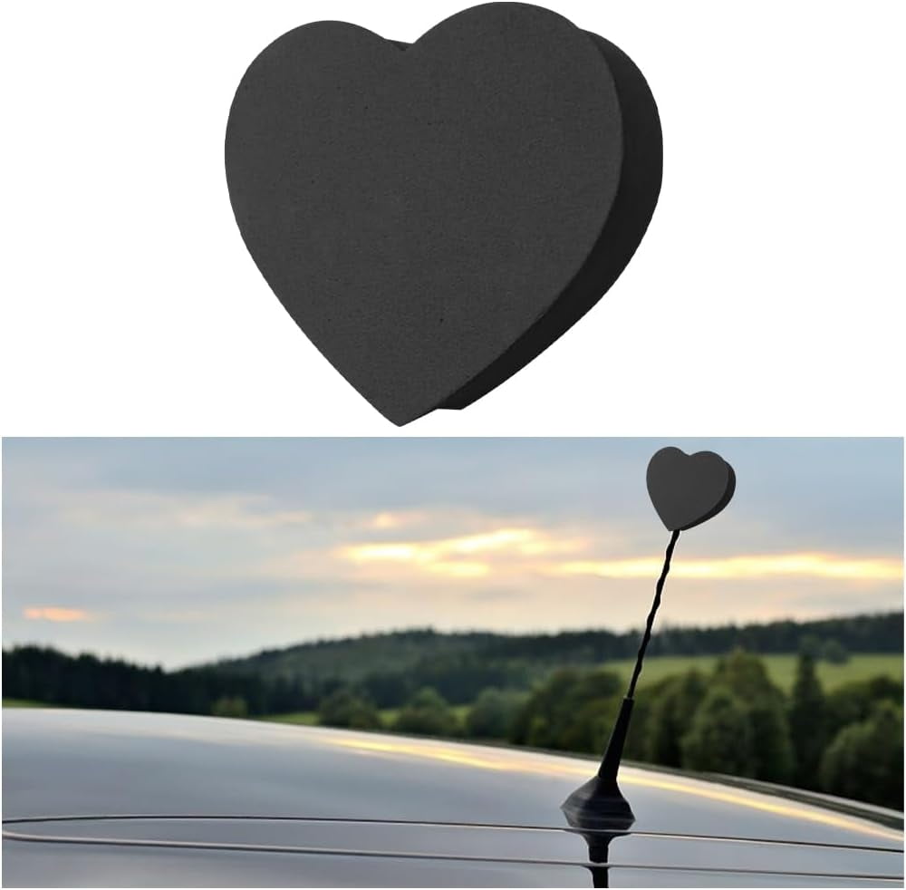 Heart Shape Car Antenna Top Trim, High Visibility Car Antenna Dome ...