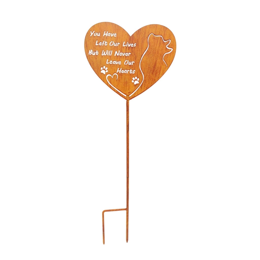 Heart Shape Cats Dog Memorial Plaque Tombstone Sign for Outdoor Garden ...