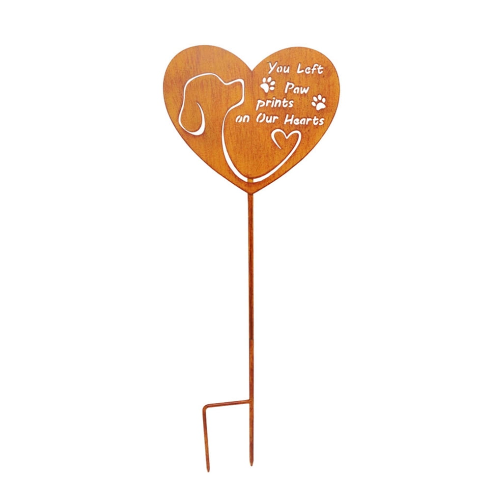 Heart Shape Cats Dog Memorial Plaque Tombstone Sign for Outdoor Garden ...