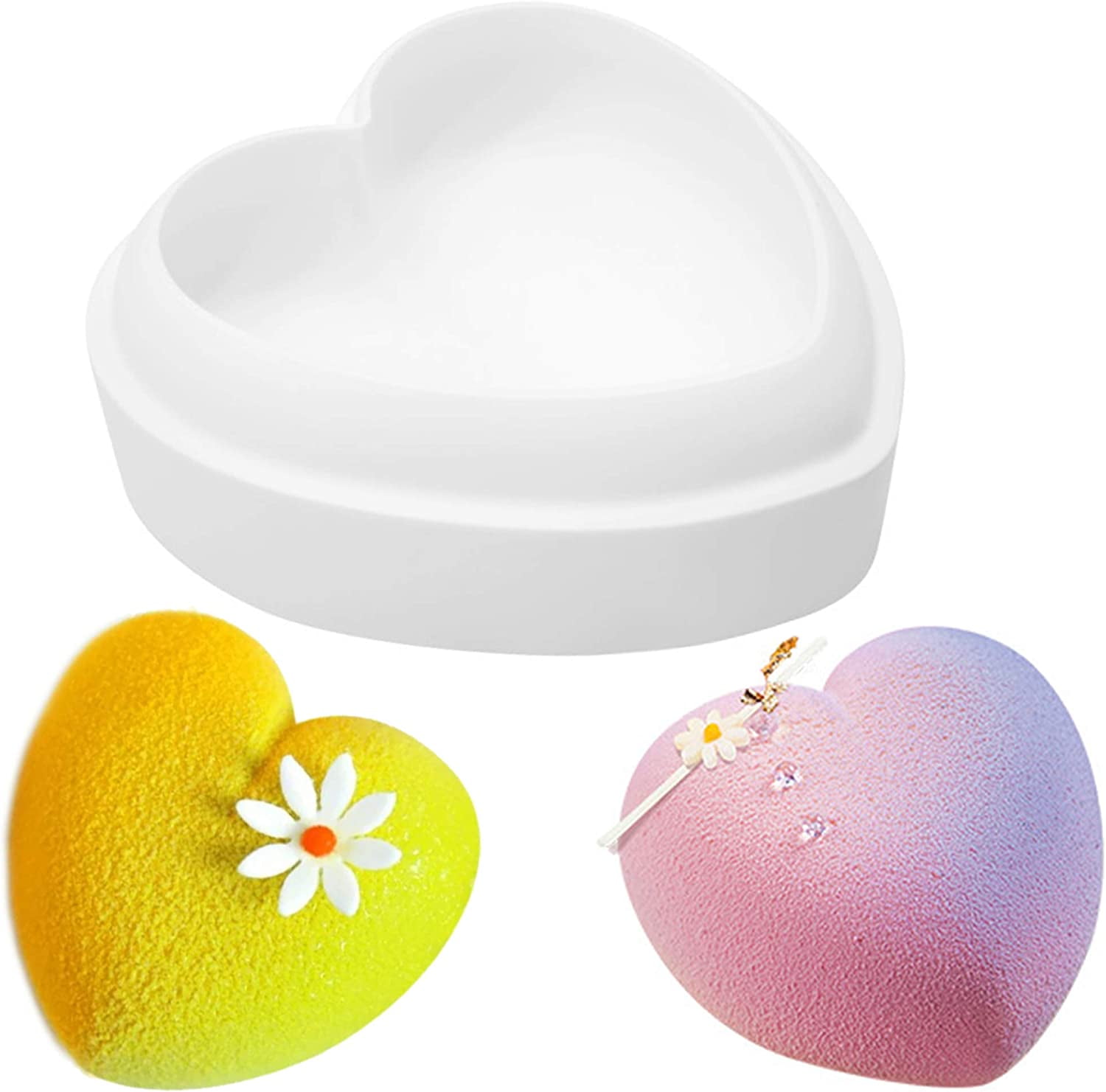 Heart Shape Cheesecake Molds Silicone Mold with Hearts Big Heart Cake ...