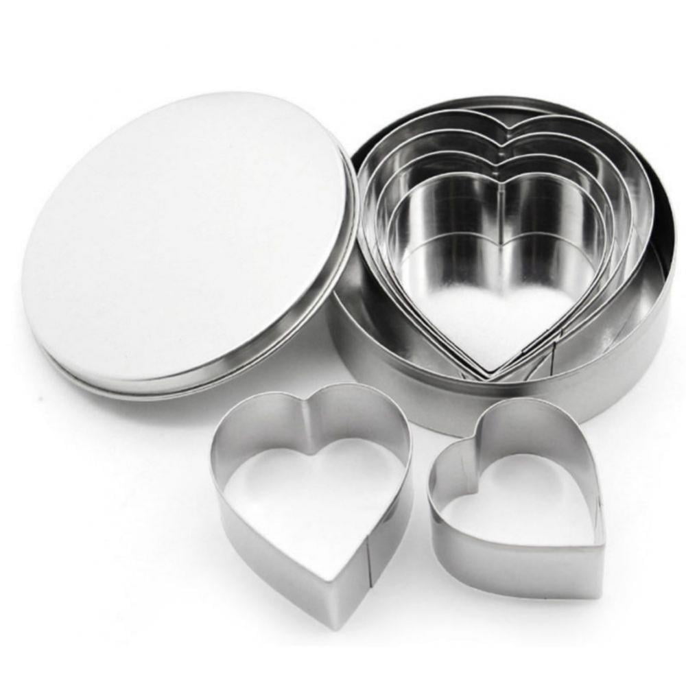 Heart Shape Cookie Cutter Set - 6 Pieces Valentine's Day Gift Stainless ...