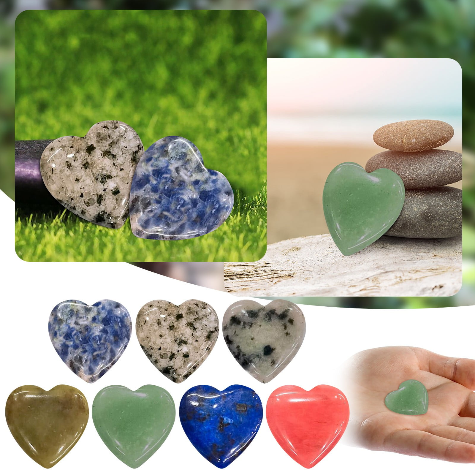 Heart Shape Crystal Natural Gemstone Polished Love Gemstone Rose Quartz ...