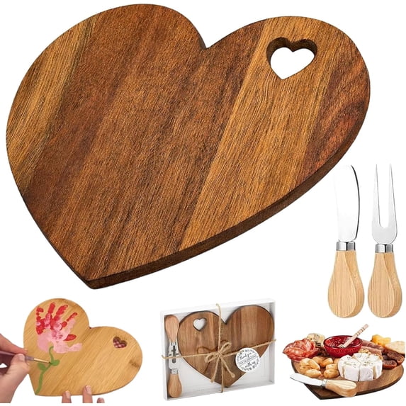 Heart Shape Cutting Board, Wood Heart Shaped Cutting Board Valentine's ...