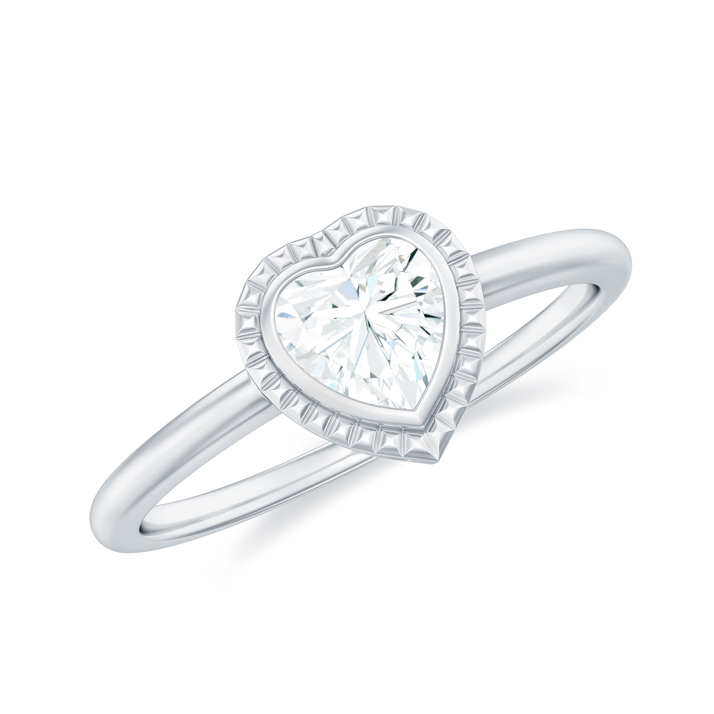 Rosec Jewels Heart Shape Diamond Promise Ring for Women (5 mm Lab Grown ...
