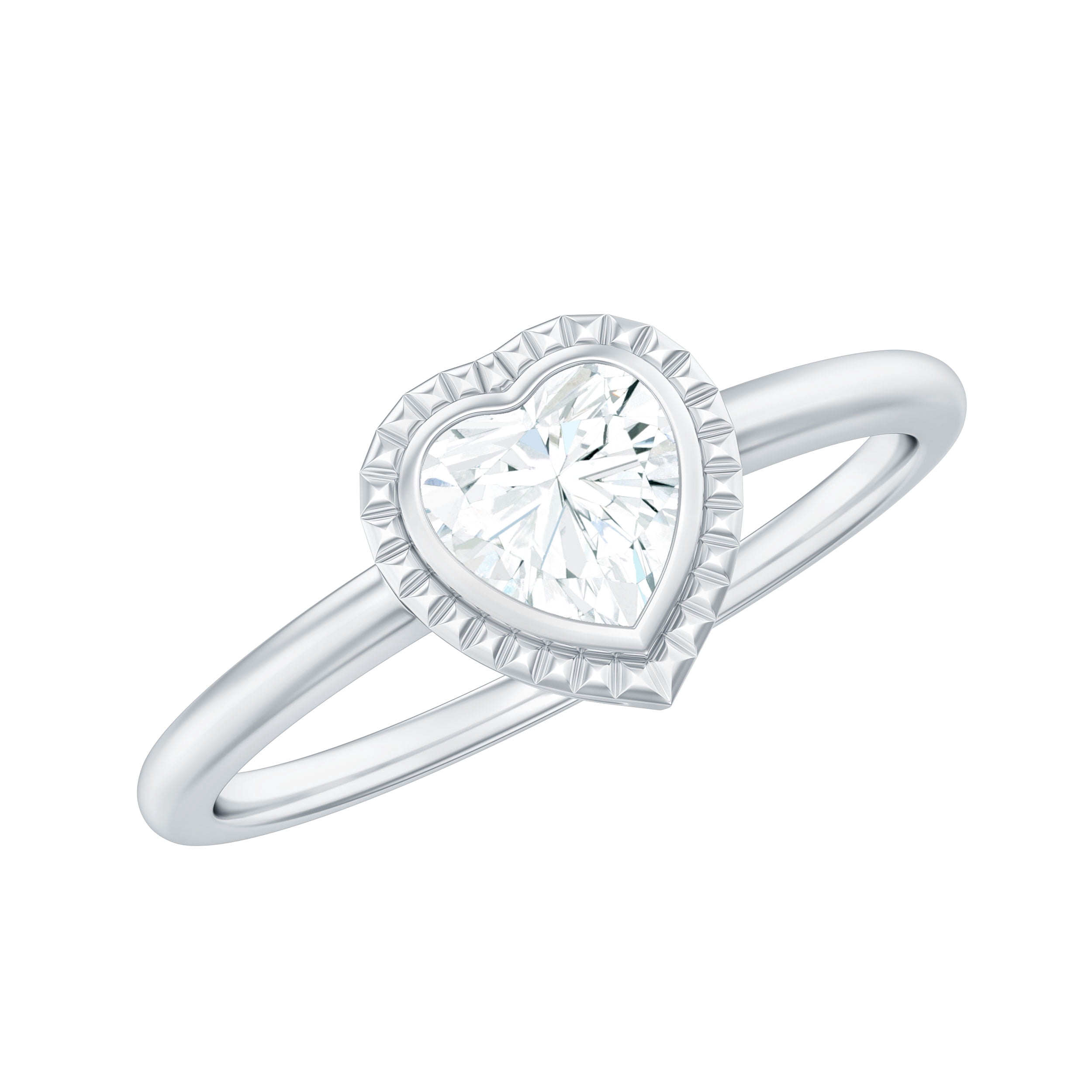 Rosec Jewels Heart Shape Diamond Promise Ring for Women (5 mm Lab Grown ...
