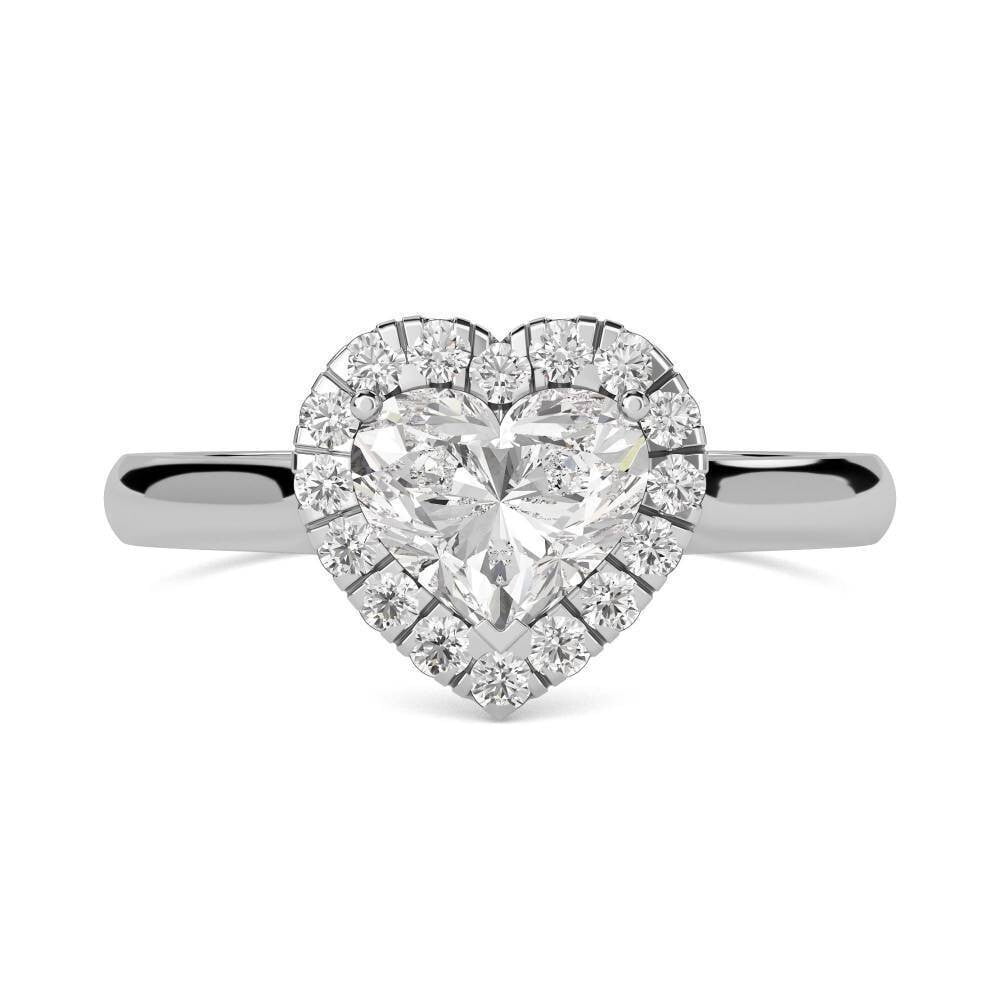 Heart Shape Diamond Ring, Halo Diamond Engagement Ring, Forever Diamond ...