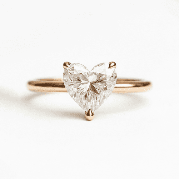 Heart Shape Diamond Wedding Ring , Sparkle Gemstone Ring, Solitaire ...