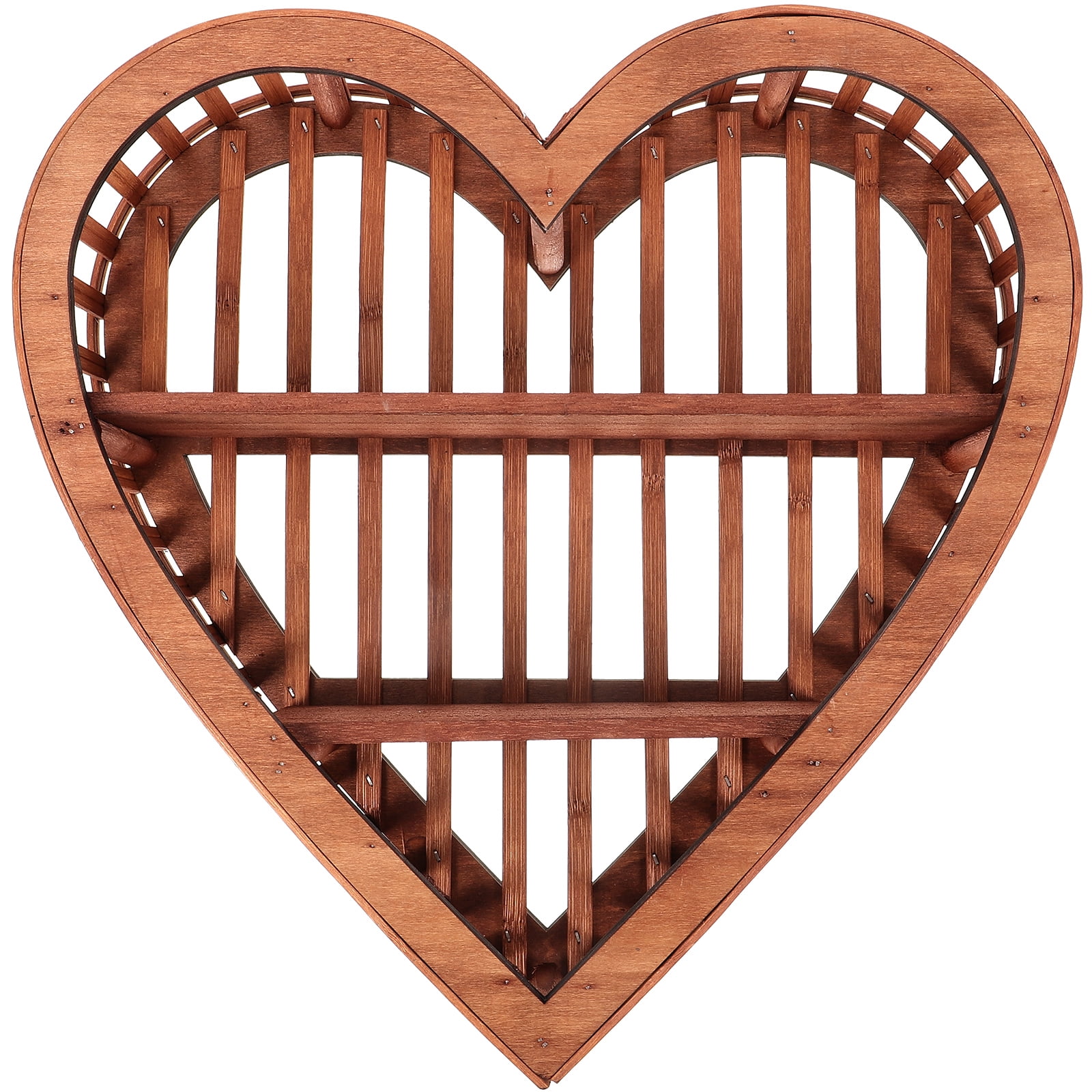 Heart Shape Display Shelf Wooden Display Shelf Wall Mount Hanging ...