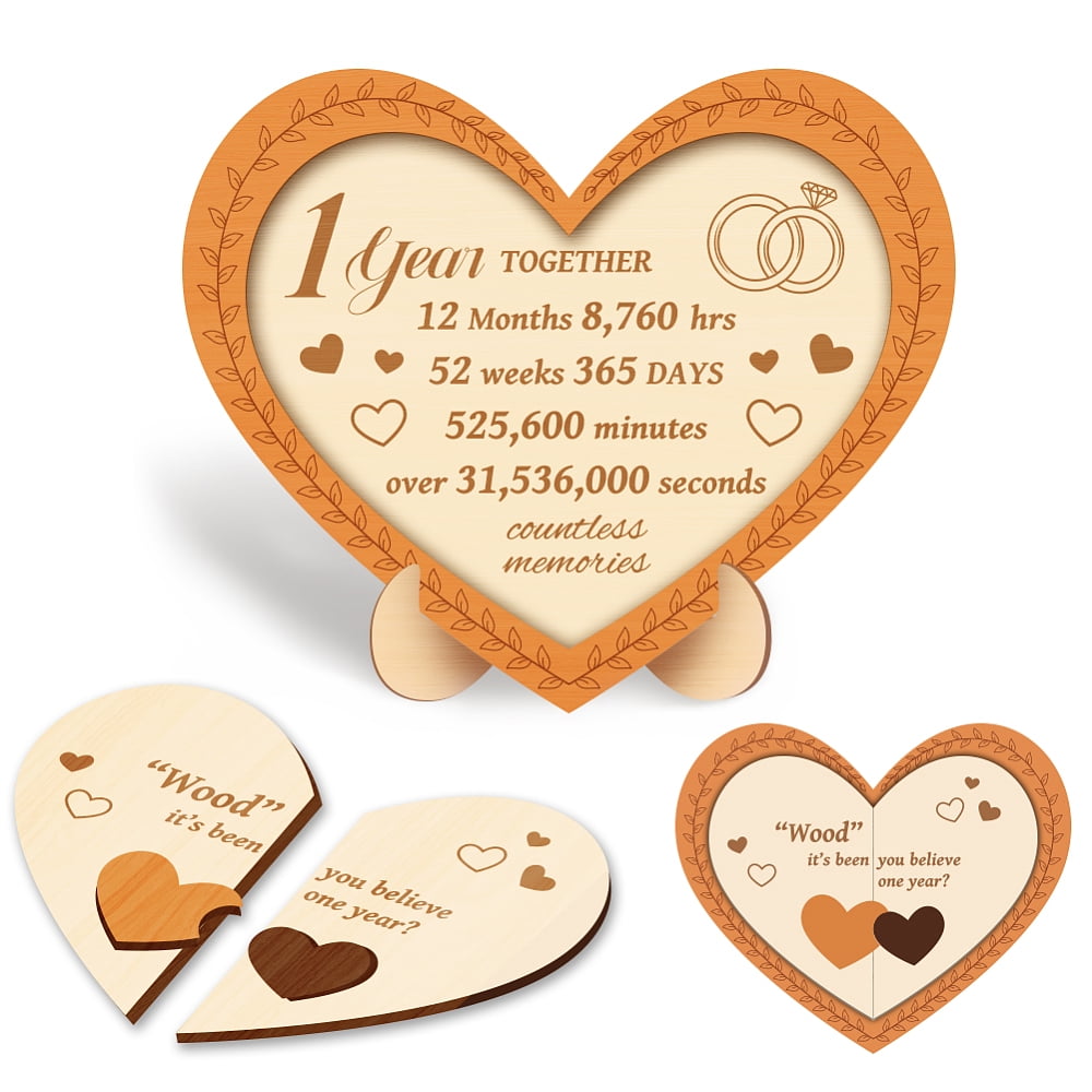Heart Shape Happy Commemorative Card 1 th Wood Commemorative Cards for ...