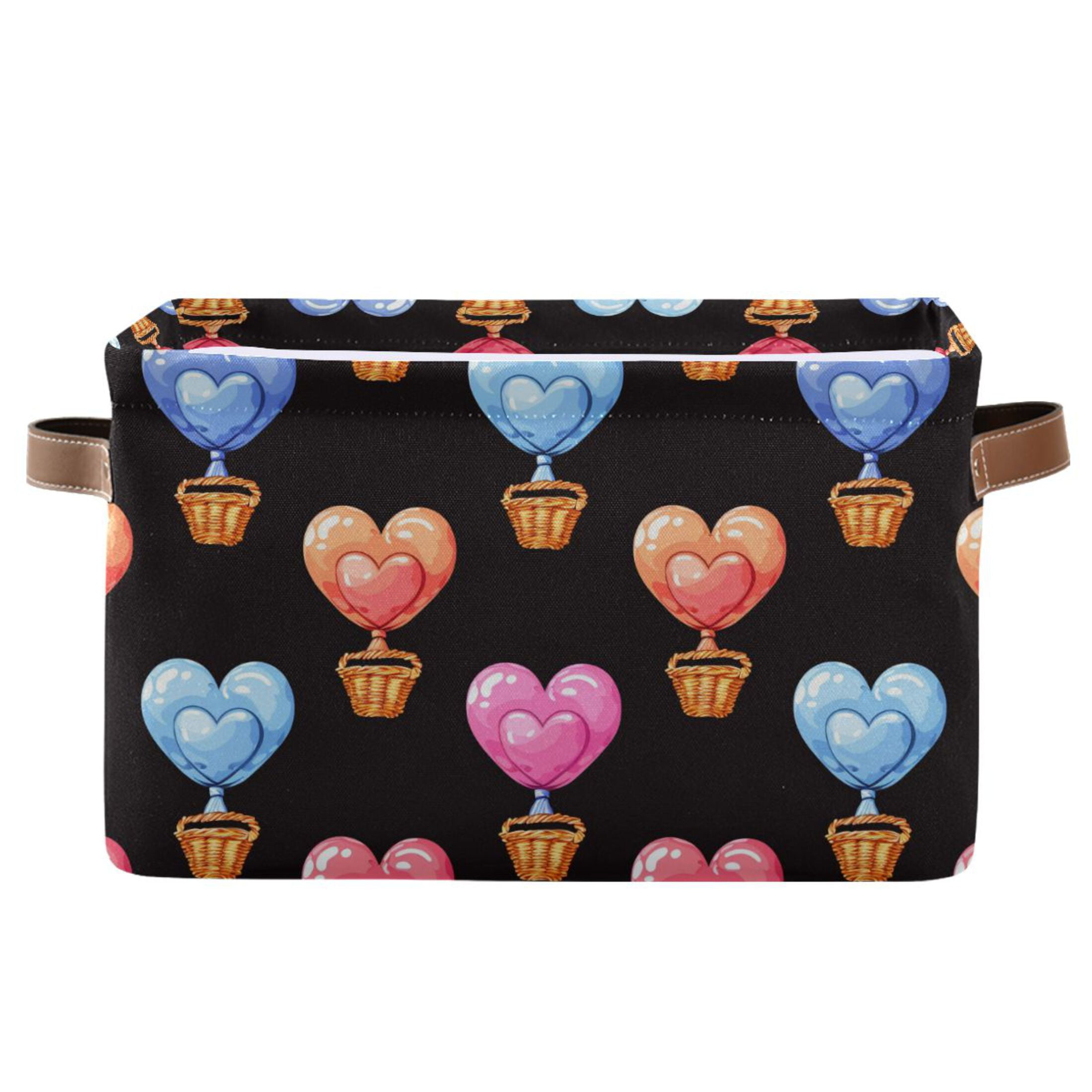 Heart Shape Hot Air Balloon Storage Bins with Handle Fabric Organizer ...