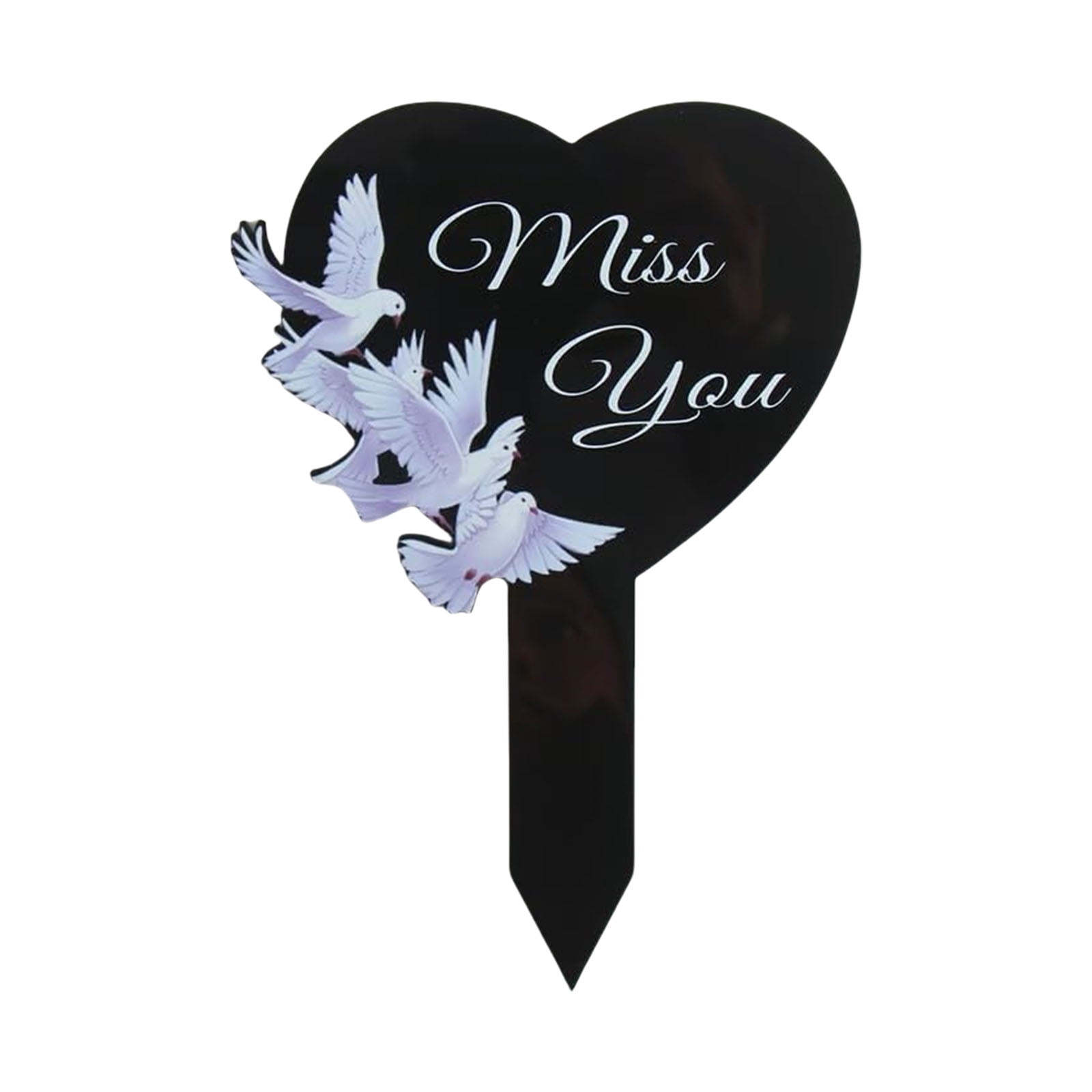 Heart Shape Memorials Plaques Weather Resistant Acrylic Keepsakes For ...