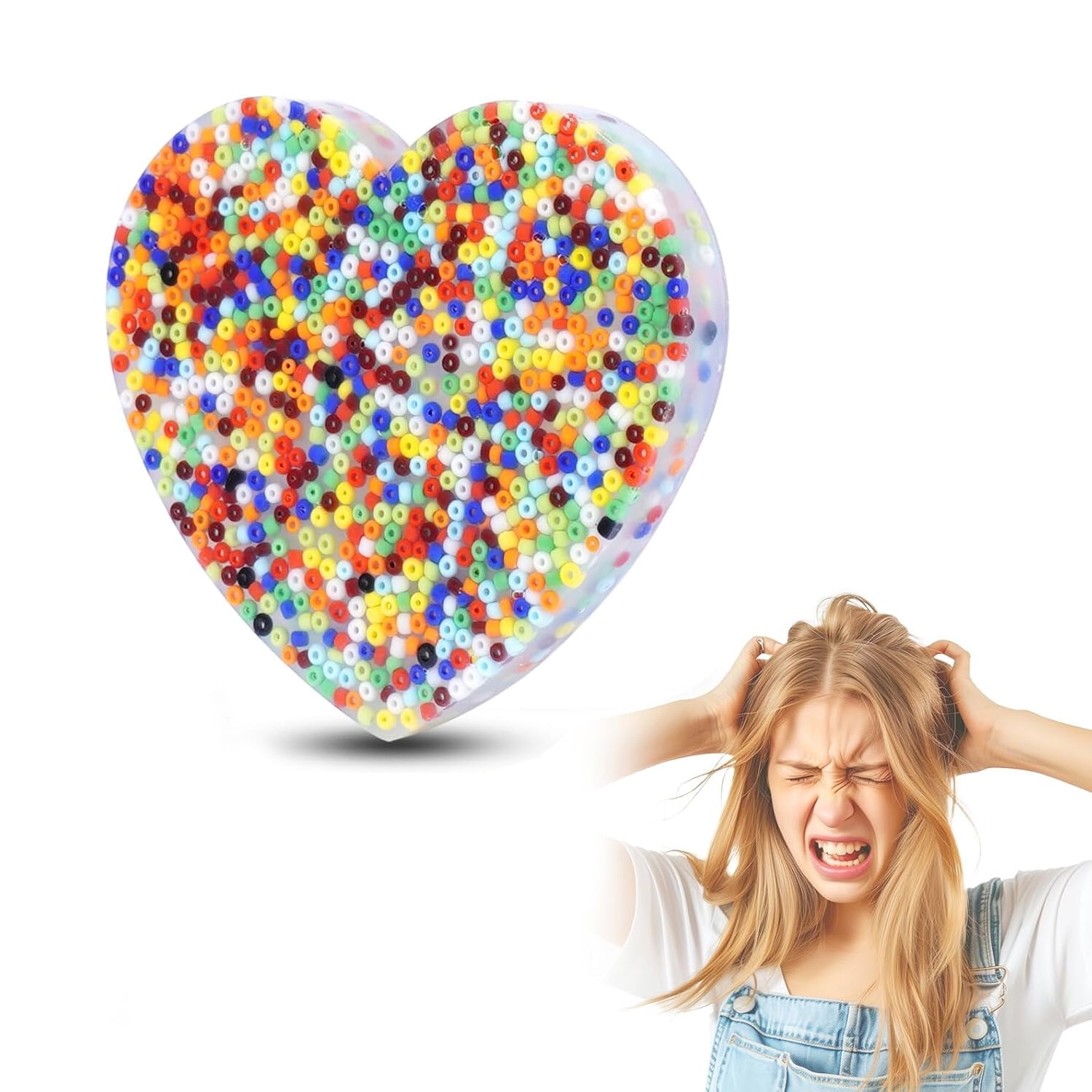 Heart Shape Picky Pad Skin Picking Fidget Toys, Silicone Big Picking ...