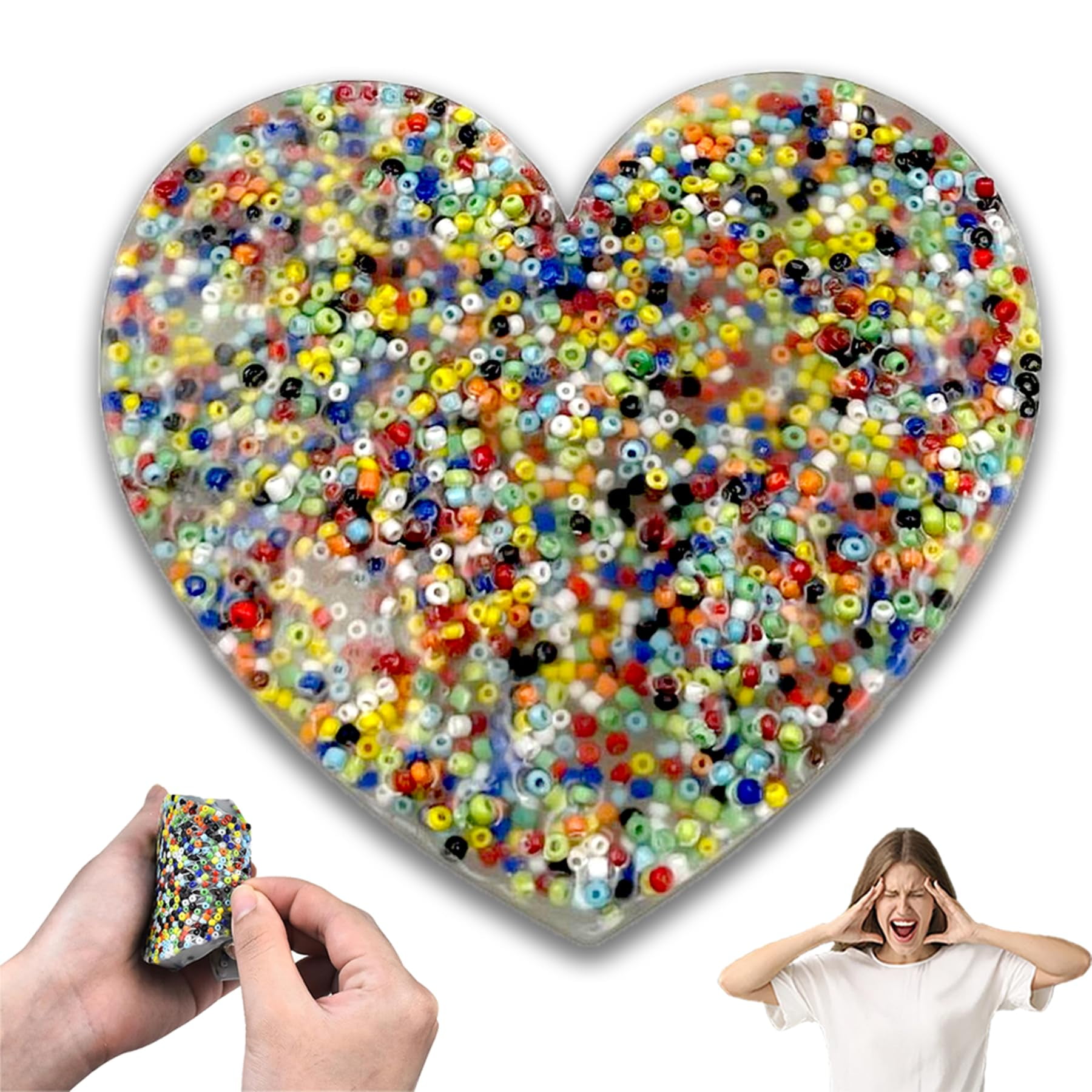 Heart Shape Picky Pad Skin Picking Fidget Toys, Silicone Big Picking ...