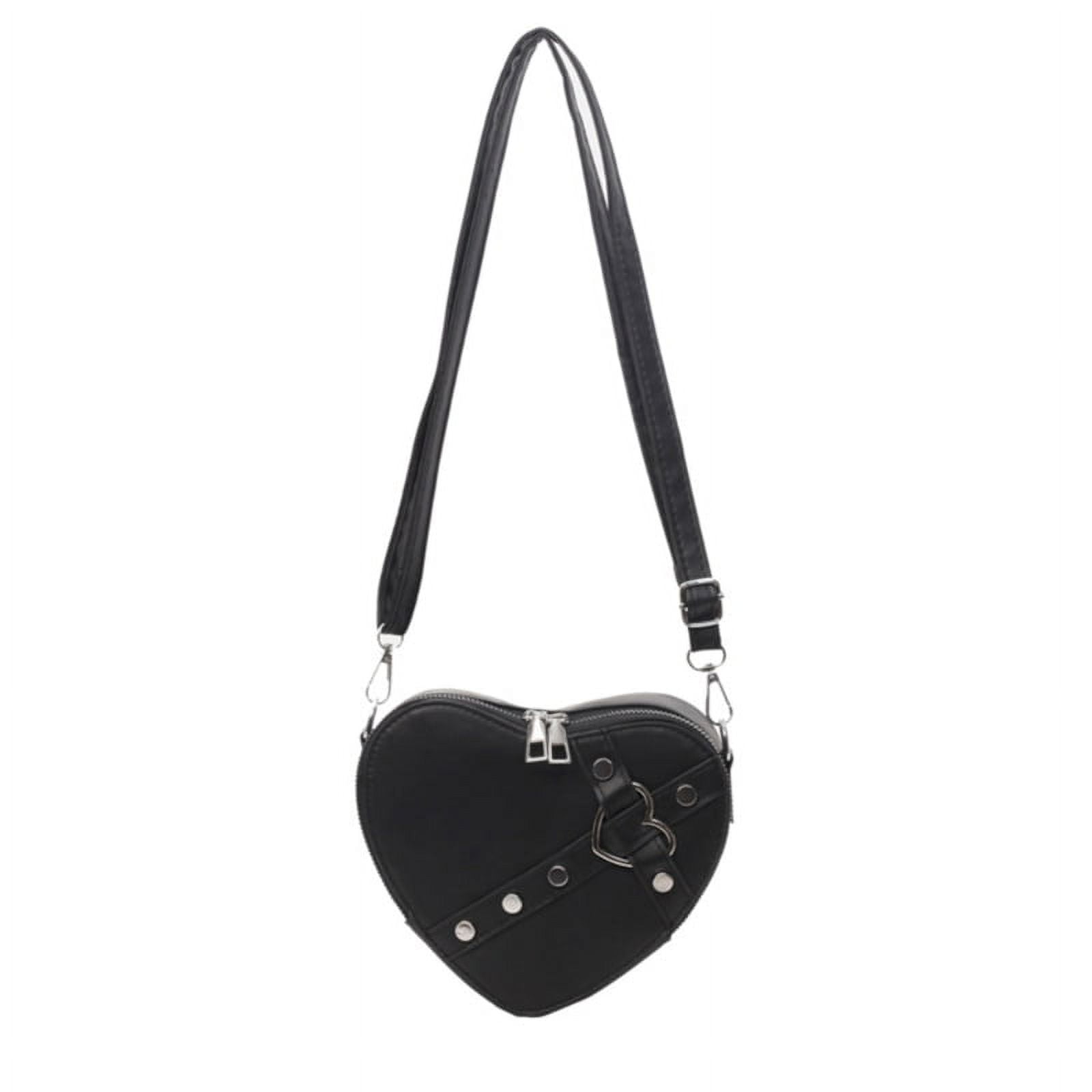 Heart Shape Shoulder Bags Small Rivet Crossbody Bag Leather Bags ...