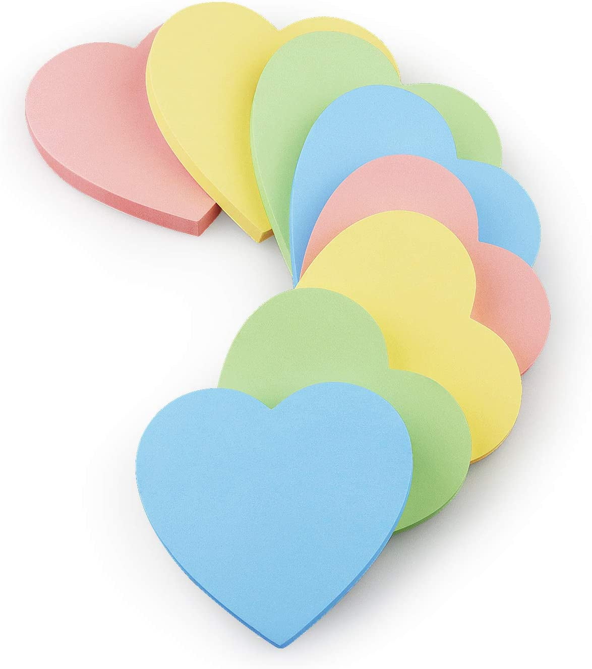 Heart Shape Sticky Notes Pastel Colorful Sticky Pad 100 Sheets/Pad Self ...