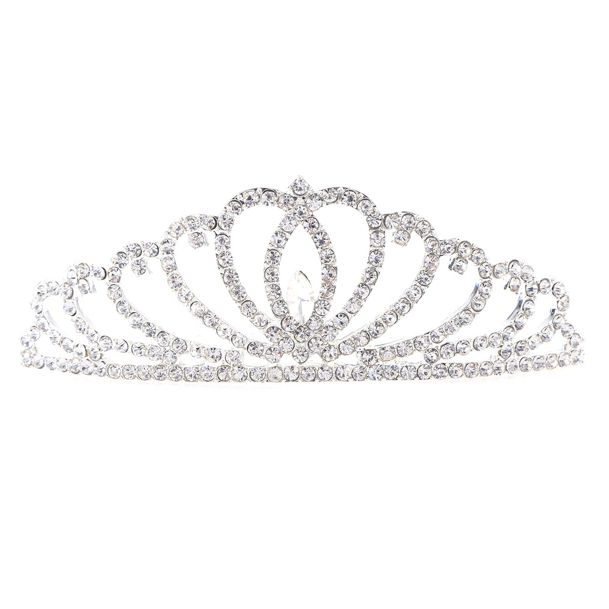 Heart Shape Tiara Crown Sparkling Rhinestone Tiara Wedding Pageant ...