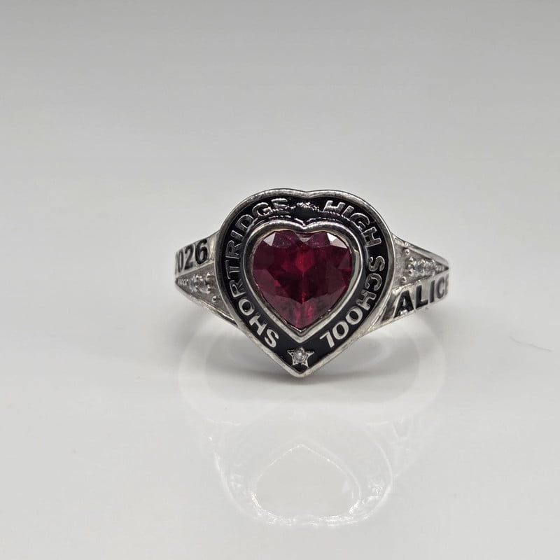 Heart Shape Women’s College Class Ring 2026 Birthstone,Personalized ...
