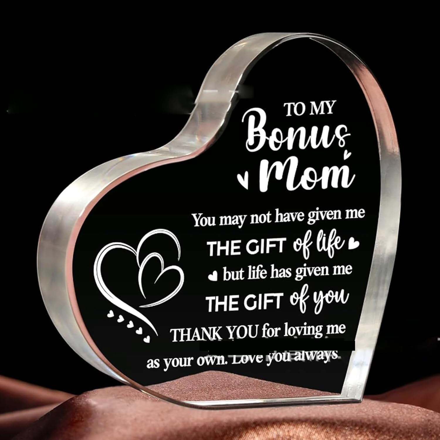 Heart Shaped Acrylic Block, Acrylic Keepsake for Mom, Personalized ...