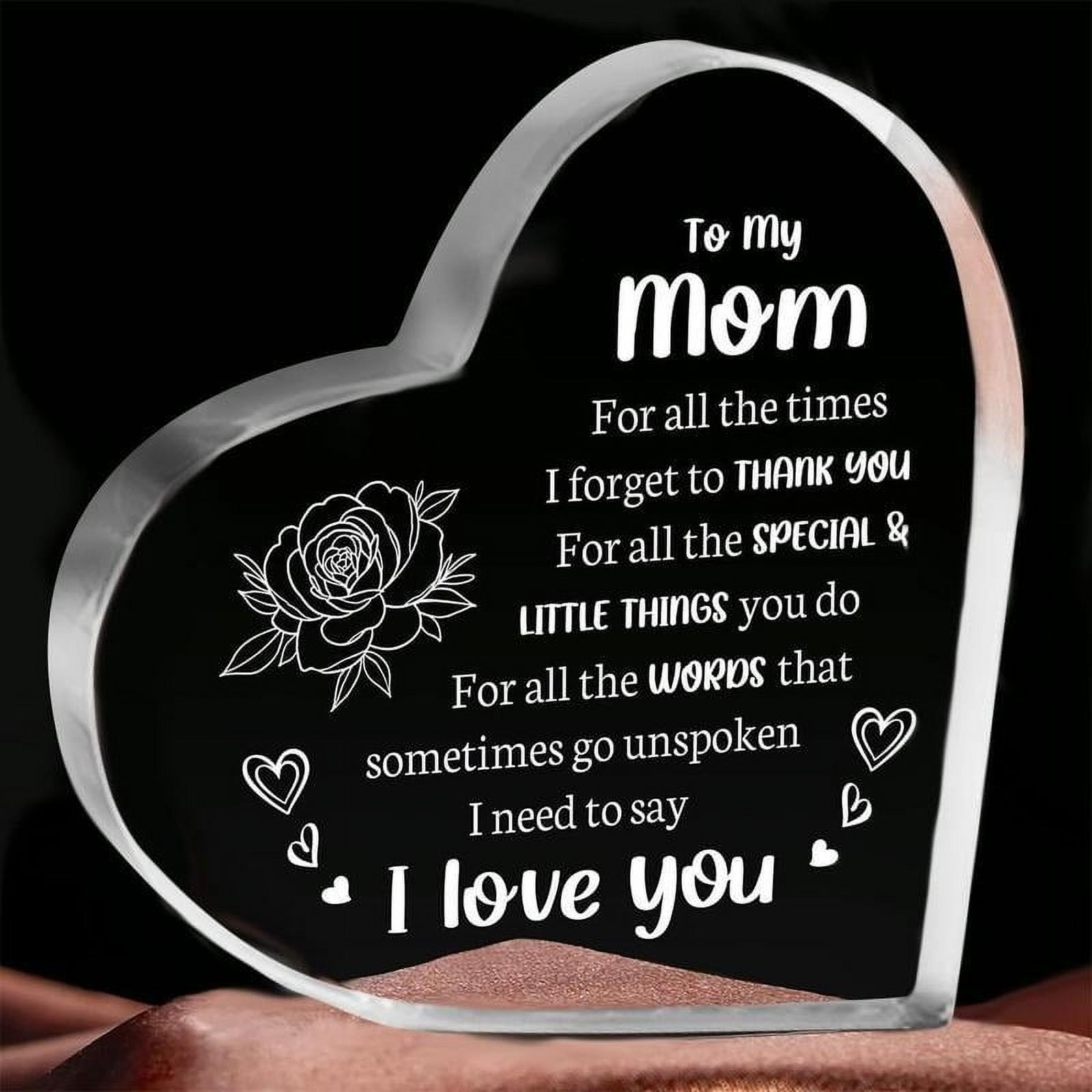 Heart Shaped Acrylic Block, Flower & Letter Pattern Decorative Ornament ...