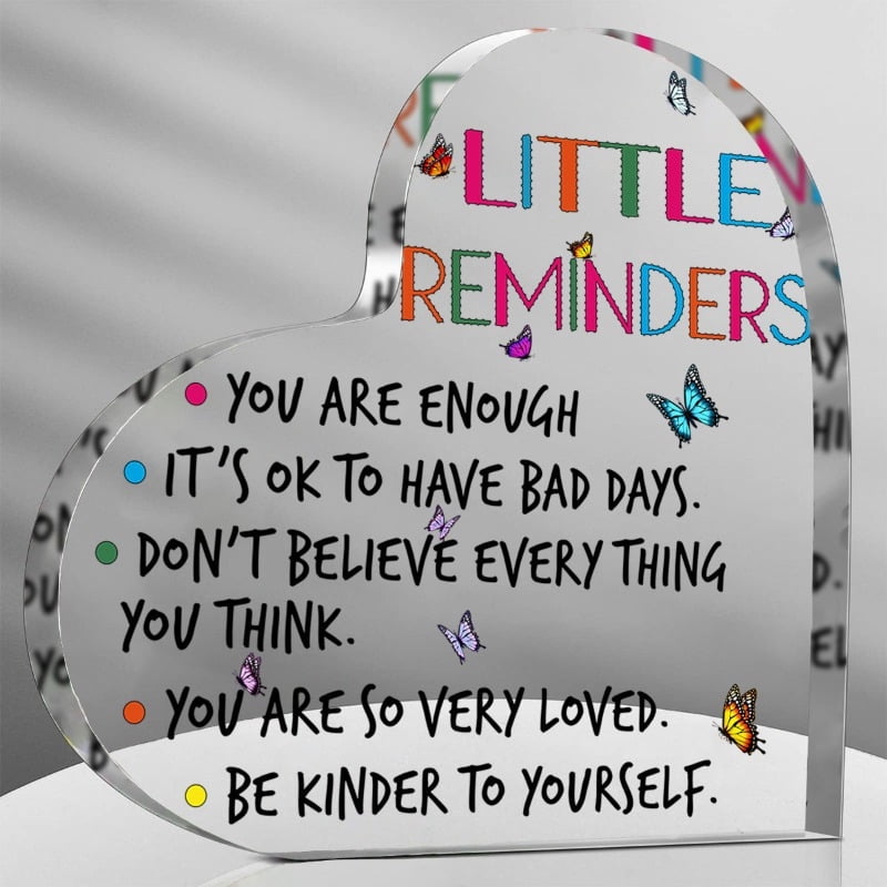 Heart-Shaped Acrylic Encouragement Sign With Uplifting Affirmations ...