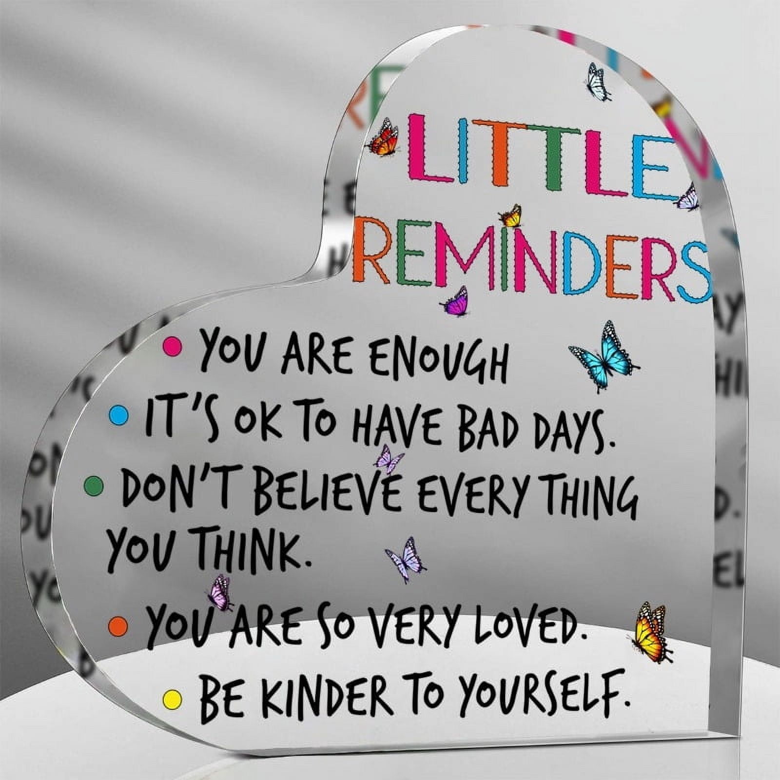 Heart-Shaped Acrylic Encouragement Sign With Uplifting Affirmations ...