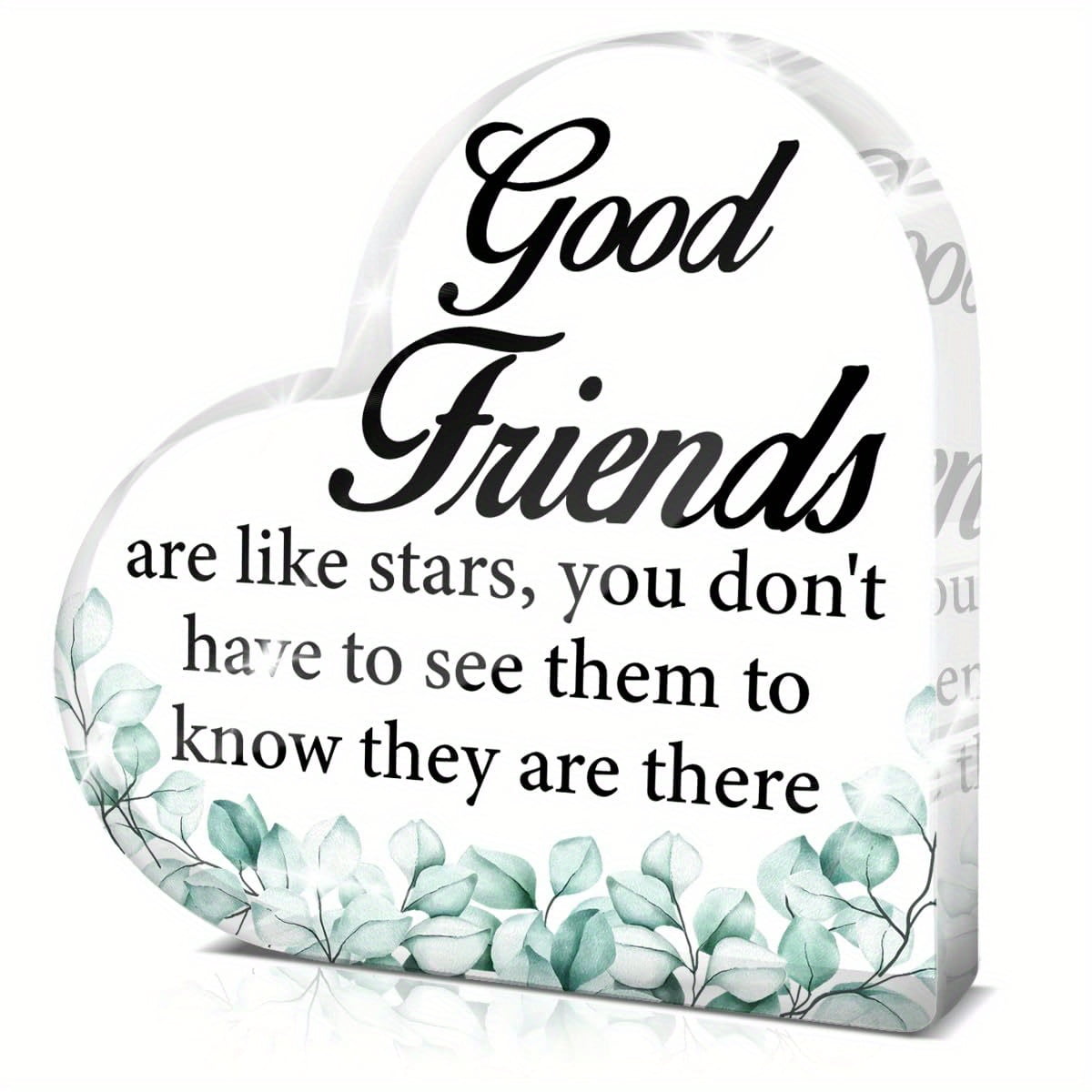 Heart Shaped Acrylic Friendship Plaque 3.9X3.9 Inch Good Friends Are ...