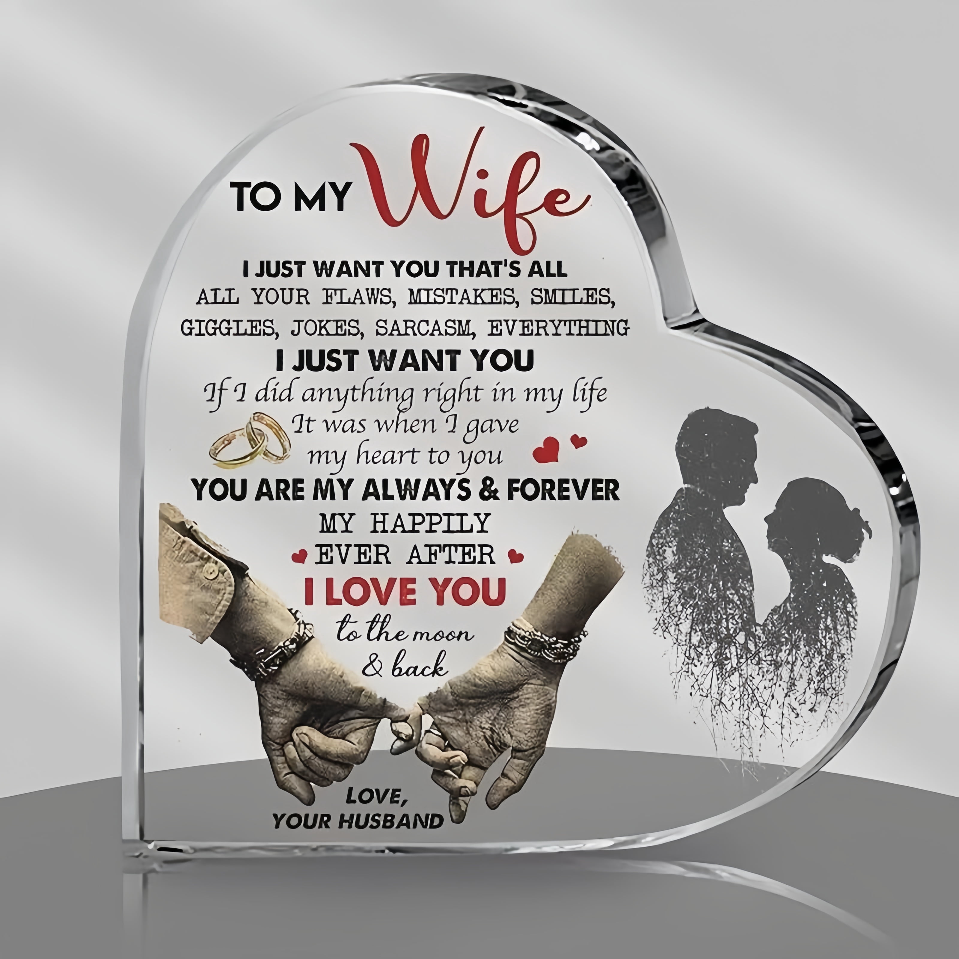 Heart Shaped Acrylic Gift for Wife from Husband – Romantic Anniversary ...