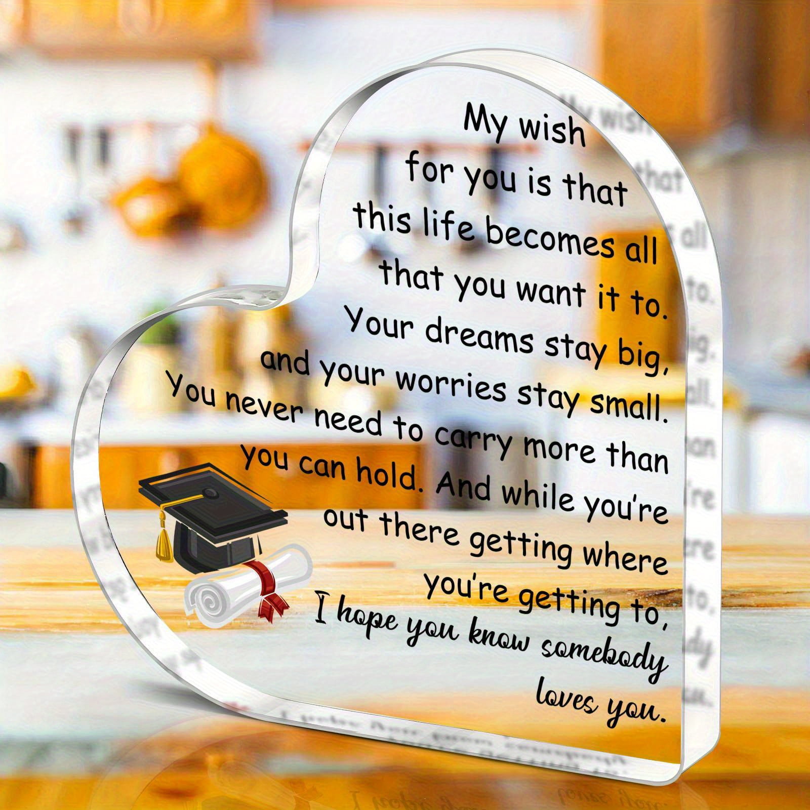 Heart-Shaped Acrylic Graduation Gift with Inspirational Brave Strong ...