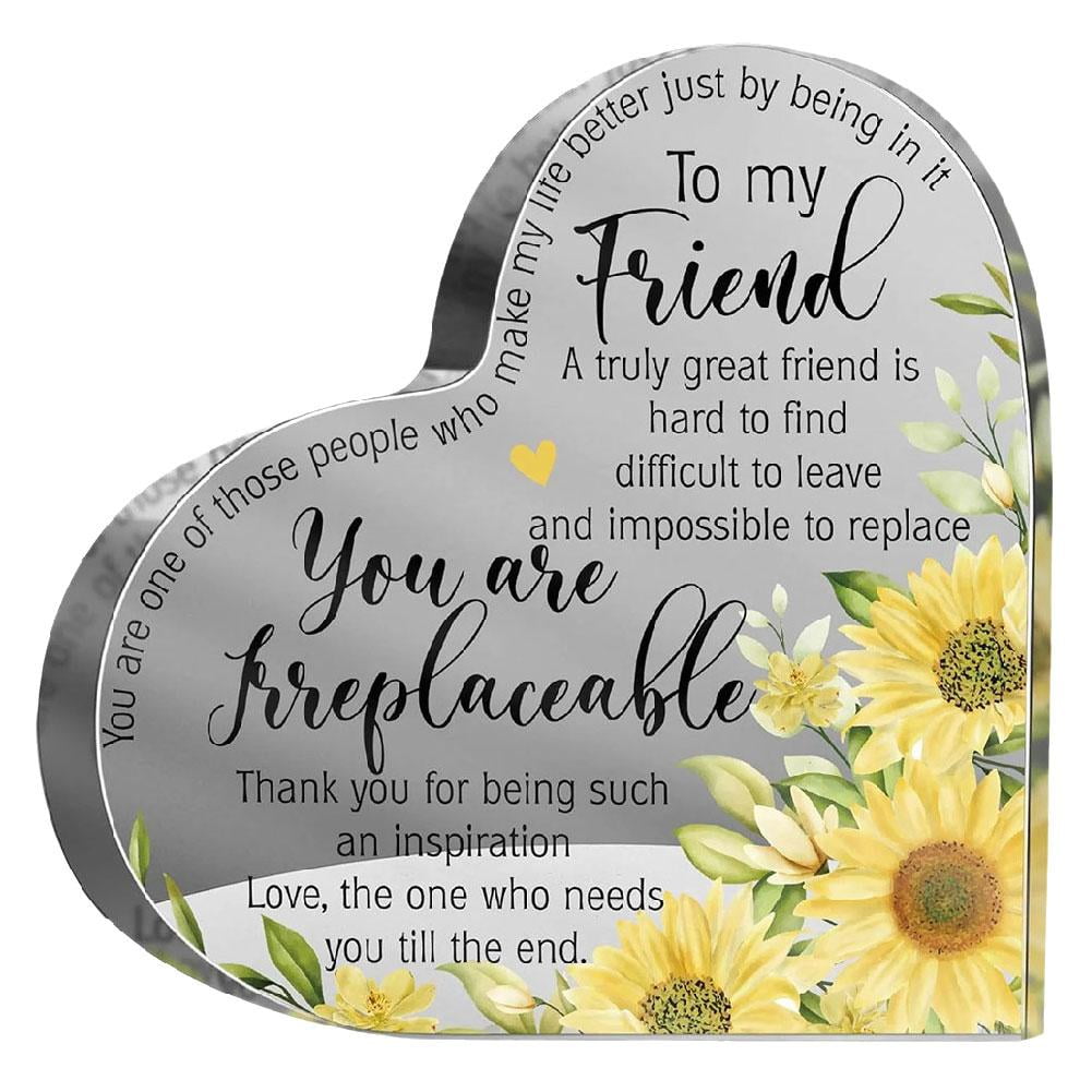 Heart-Shaped Acrylic Paperweight with Floral Pattern - Inspirational ...