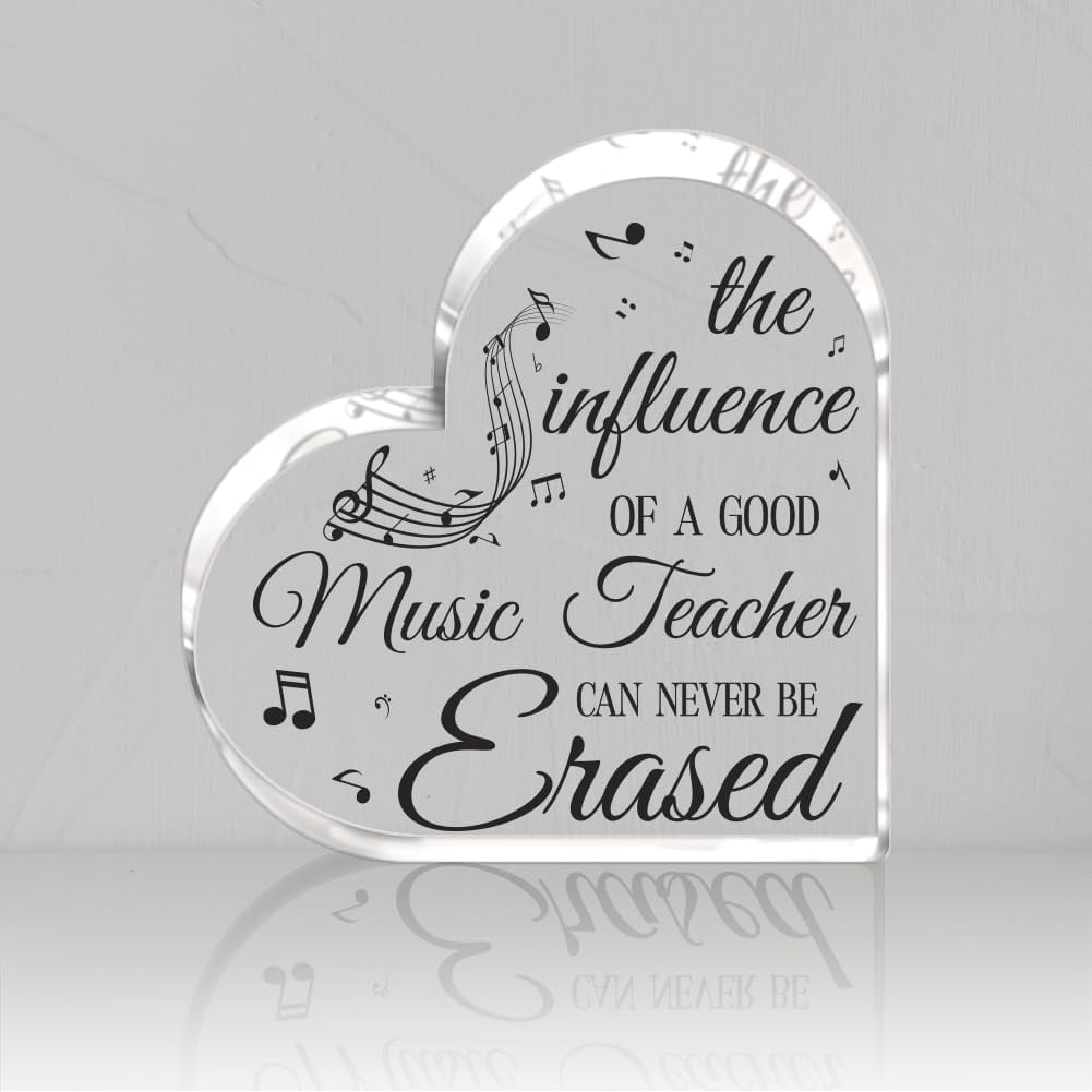 Heart Shaped Acrylic Plaque Thank You Gifts for Music Teacher ...