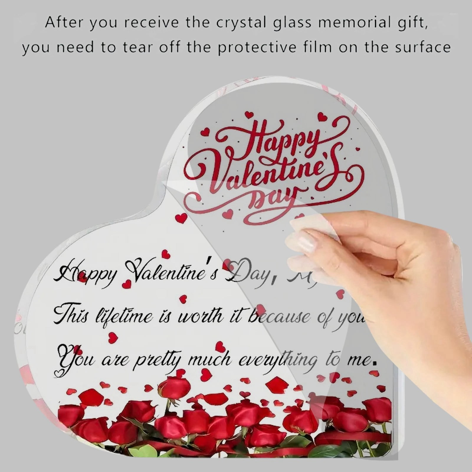 Heart Shaped Acrylic Plaque Valentine's Day Heart Shaped Gift Valentine ...