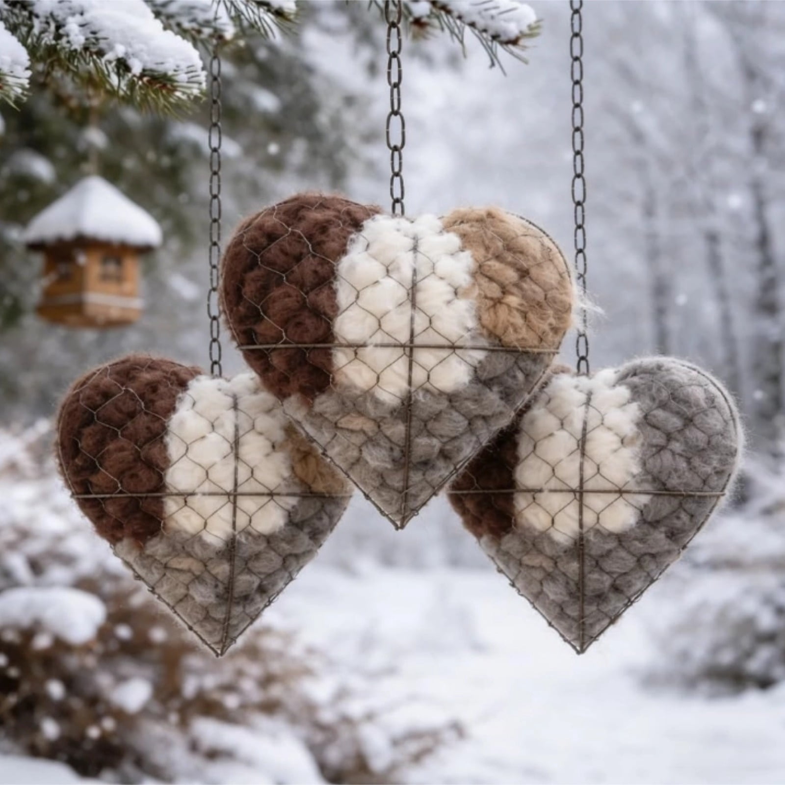 Heart-Shaped Alpaca Fiber Bird Nest: Handmade Nest Material Holder ...