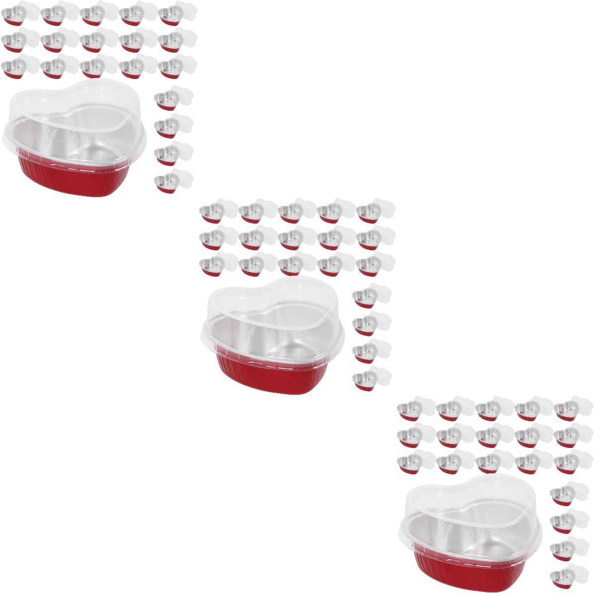 Heart-Shaped Aluminum Foil Box Lovely Cake Container Party Loaf Boxes ...