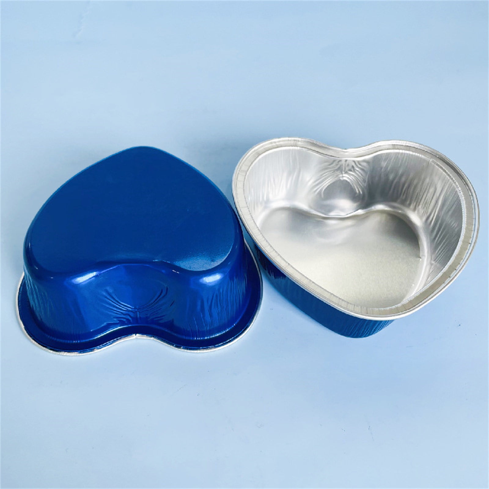 Heart Shaped Aluminum Foil Cake Pan Disposable Baking Cups with Toppers ...