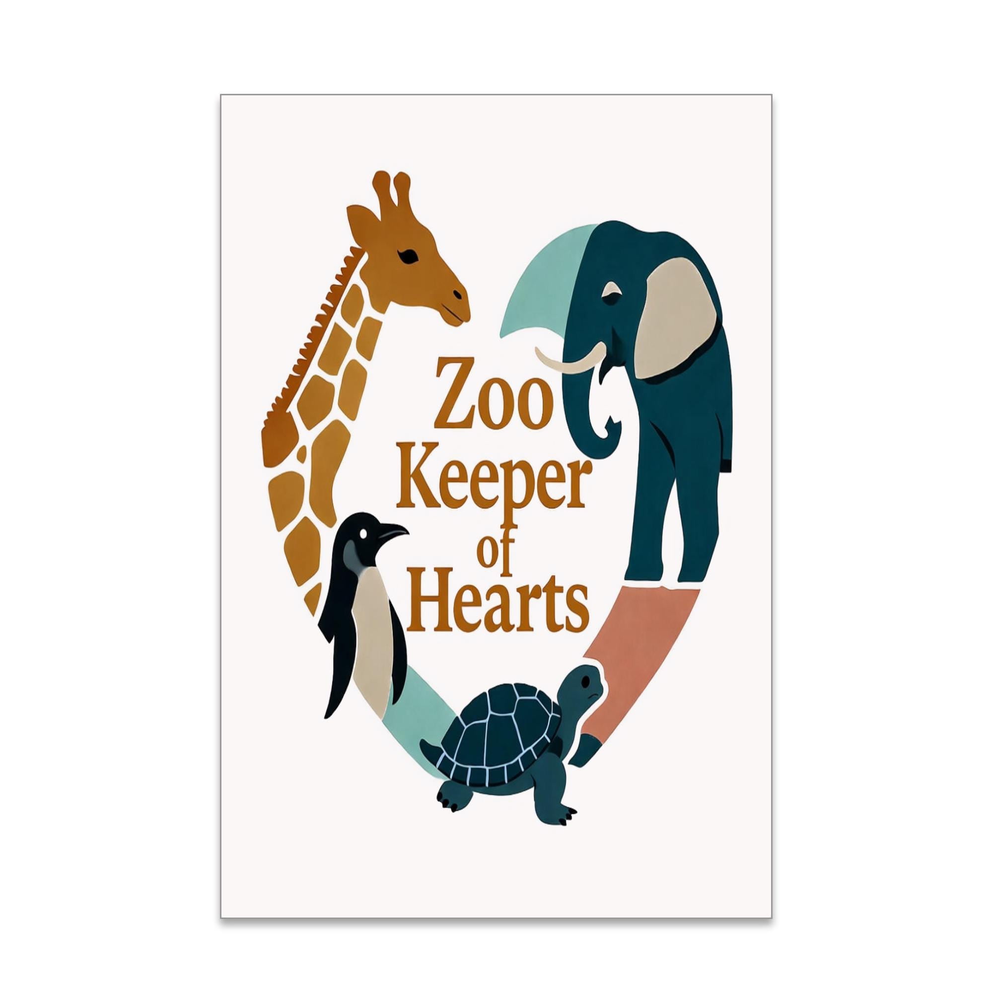 Heart Shaped Animals Poster - Wall Decor for Nursery - Walmart.com
