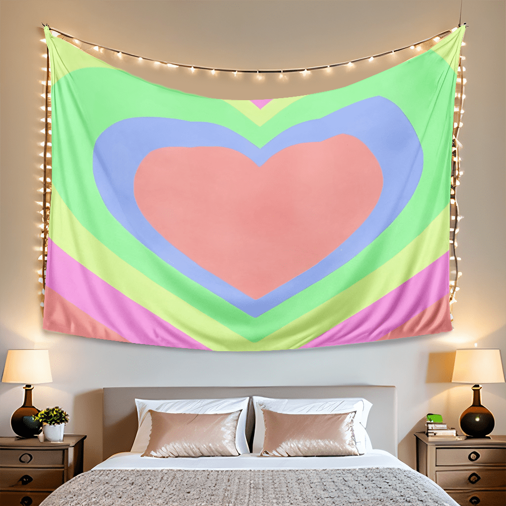 Heart-Shaped Backdrop Funny Photography Background for Home Tapestry ...