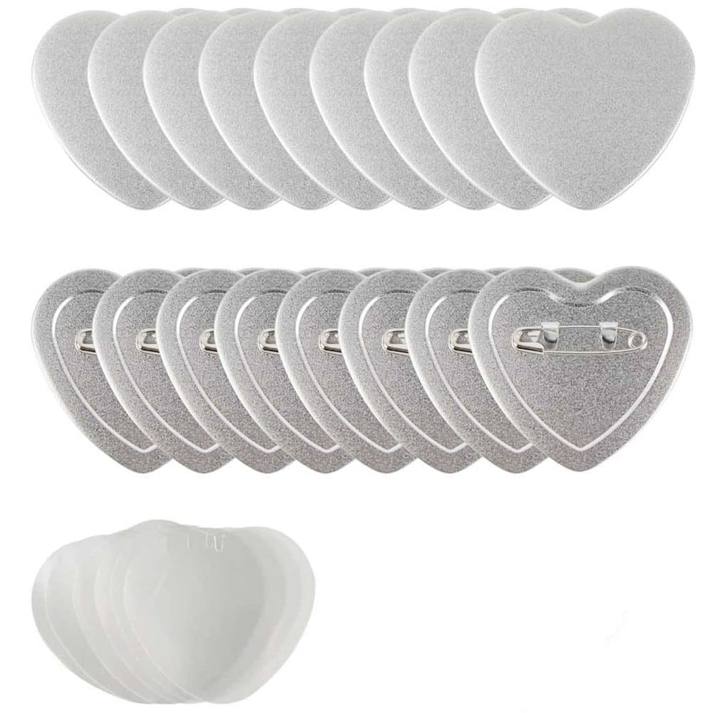 Heart-Shaped Badge Button Maker Parts, Blank Pin Badges Press Button ...