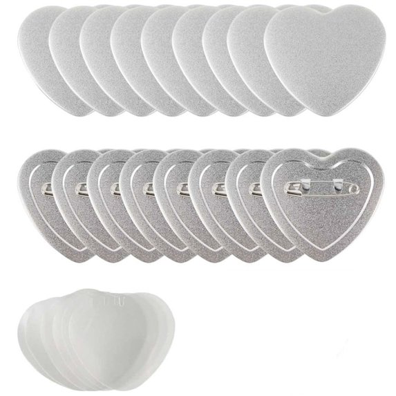 Heart-Shaped Badge Button Maker Parts, Blank Pin Badges Press Button ...