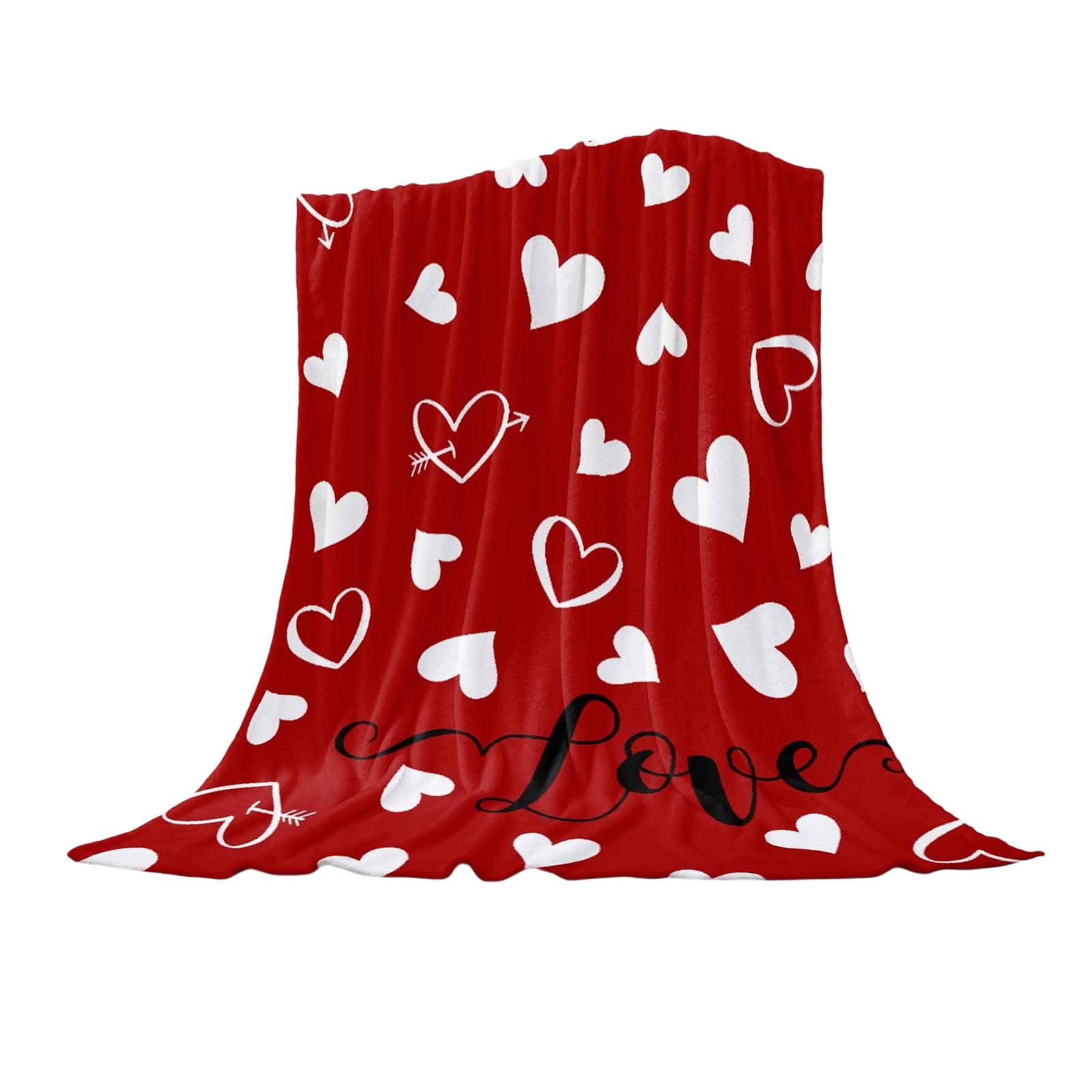 Heart Shaped Blanket for Romantic Home Decor, Soft Polyester Throw ...