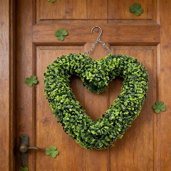 Heart Shaped Boxwood Wreath, Heart Shaped Greenery Wreath, Heart Shaped ...